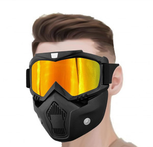 Black mirror Stylish safety goggle mask for bike motorcycle cycle with ...
