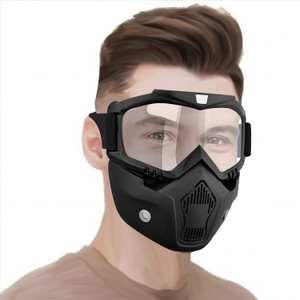 bio clear Safety Goggle Face Mask with Soft Foam Padded & Mouth Filter ...