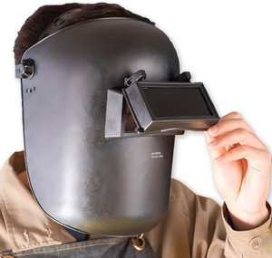 Buildingshop Welding Helmet with Flip Front Window Black Glass Welding ...