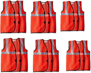 Sk world 2 Inches Net Radium Reflective jacket for night work set of 6 ...
