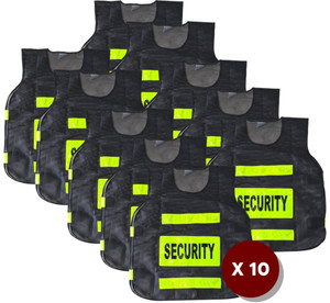 SSETECHS Security Jacket Reflective Black with Velcrow Closure Safety ...