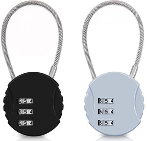 NFI essentials (Pack of 2) Small 3 Digit Combination Padlock Locks for ...