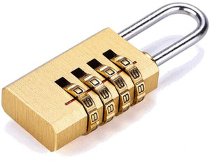 ST LOKHANDWALA 4 Digit Brass Re-Settable Combination Padlock Pack of 1 ...