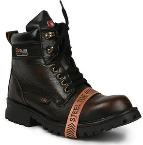 Gasoline Steel Toe Genuine Leather Safety Shoe Price in India - Buy ...