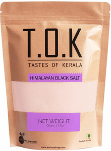 TOK (Tastes Of Kerala) Himalayan Black Rock Salt Kala Namak Pouch Black ...