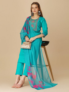 THANDUDI Floral Print Kurta, Trouser/Pant & Dupatta Set - Buy THANDUDI ...