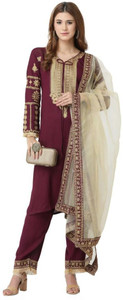 kit villa Embroidered Kurta, Churidar & Dupatta Set - Buy kit villa ...