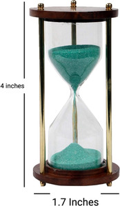 NORVILLE Wooden and Brass Sand Timer Hour Glass Sandclock Height 4inch ...