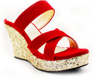 dreamsafe Women Red Wedges - Buy dreamsafe Women Red Wedges Online at ...