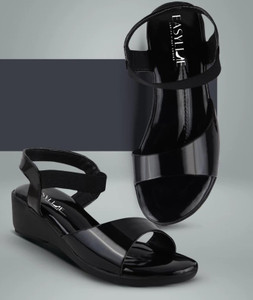 EASYLINE Women Black Wedges - Buy EASYLINE Women Black Wedges Online at ...