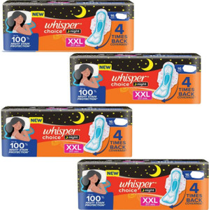 Whisper Choice Night XXL 16+16+16+16 Pad pk of 4 Sanitary Pad | Buy ...