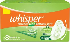 Whisper choice aloe cottony soft Regular wing - 20 Sanitary Pad | Buy ...