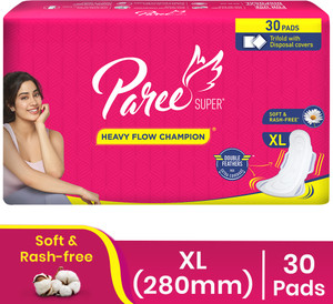 Paree Super Heavy Flow XL Pads, All Day Leakage Protection, With ...