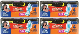 Whisper Choice night XXL 16+16+16+16 Sanitary Pads pack of 4 Sanitary ...