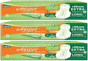 Whisper Choice Alovera Extra Long - 6+6+6Pads Sanitary Pad | Buy Women ...