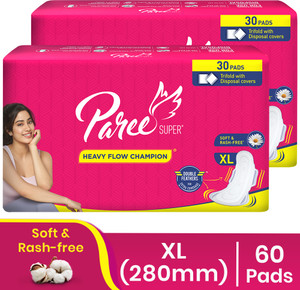 Paree Super Heavy Flow|XL Size Pads|All Day Leakage Protection, With ...