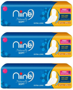 nine Naturrally soft Extra Long 275mm XL - 6+6+6 Counts Sanitary Pad ...