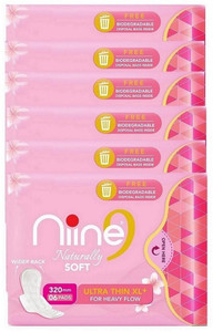 nine Soft & Rash Free XL+ Sanitary Pad, With 9 Seconds Absorption for ...