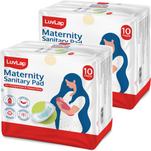 LuvLap Extra Absorbent Maternity Pads, 10's x 2 Pack (20 Pads), 0-2 ...