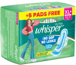 Whisper Ultra Clean XL Plus Sanitary Pad 55+5 Pads Sanitary Pad | Buy ...