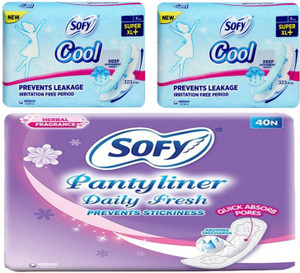 SOFY COOL XL 7+ 7+40 N DIALY FRESH PANTYLINER PADS Sanitary Pad | Buy ...