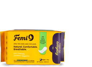 Femi9 Pantyliners for daily use|Spotting & light flow|Daily freshness ...