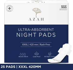 AZAH XXXL Night Pads For Ultra Heavy Flow | Rash Free with 3x ...