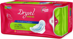 Dryvel Ultra-XXL Sanitary Pad with Wide Wings (30 Pads) - Day & Night ...