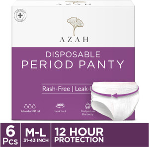 AZAH Period Panty Pad for Women 5X Super Absorbent | M-L| Panties 360 ...