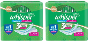 Whisper ULTRA hygiene+comfort XL+ 15+15 Sanitary Pad | Buy Women ...