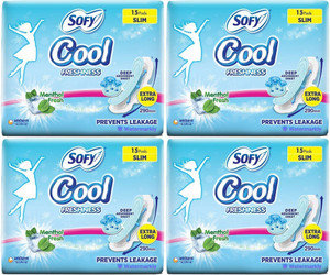 SOFY Cool Extra Long 290 mm Slim-15+15+15+15 Sanitary Pad | Buy Women ...