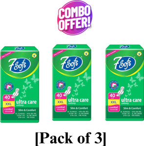 7 Soft Ultra Care XXL Sanitary Pads - 40 Pads per Pack (Pack of 3 ...
