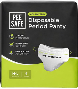 Pee Safe Period Panty for Women Disposable (M-L) Super Absorbent 360 ...
