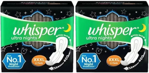 Whisper Ultra Ultra Night Sanitary pad for Women, XXXL - 4+4 Pcs ...