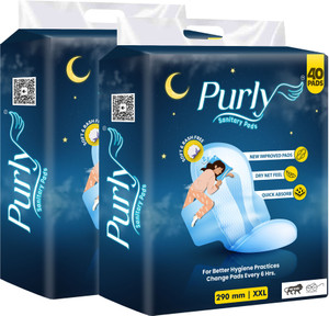Purly Pads for Heavy Flow,Ultimate Protection,Locks Odour&Wetness XXL ...