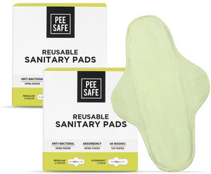 Pee Safe Reusable Sanitary Pads (6 Regular Pads + 2 Overnight Pads ...