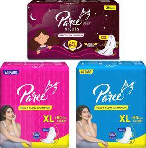 Paree Day & Night - Soft XL 40, Dry XL 40 & Night XXL 30 Sanitary Pad ...