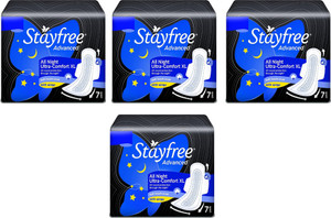 STAYFREE Advanced All Night Ultra-Comfort (Pack Of 4) Sanitary Pad ...
