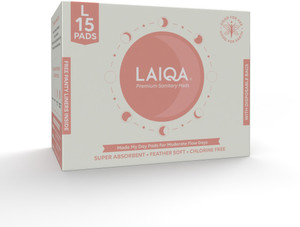 LAIQA Rash Free Moderate Flow Day Sanitary Pads|Made with Natural ...