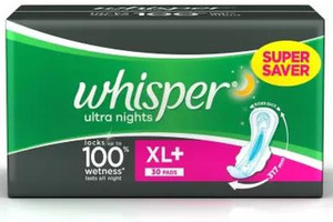 Whisper Ultra night XL plus 30 wings Sanitary Pad (pack 30 ) Sanitary ...