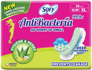 SOFY SofyAnti Bacteria Extra Long Sanitary Pad (Pack of 30 Pads ...