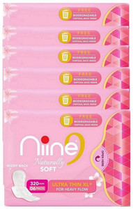nine Soft & Rash Free XL+ Sanitary Pad, With 4 Seconds Absorption for ...