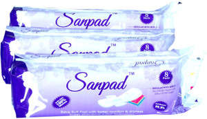 sanpad Regular Sanitary Pads, Rash Free, Skin Friendly, Leak Proof ...