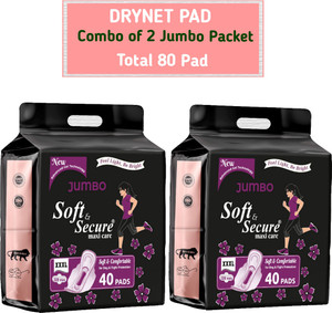 soft & secure JUMBO DRY MAXI PAD COMBO OF 2 PACK Sanitary Pad | Buy ...