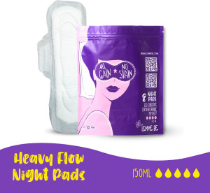 LEMME BE Heavy Flow Night Sanitary Pads I 8 Night Pads 100% Cotton ...