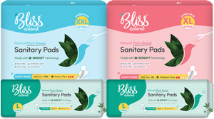 BlissNatural Ultra Safe Rash Free | Six Months Pack|80 Pads (L-12,XL-34 ...
