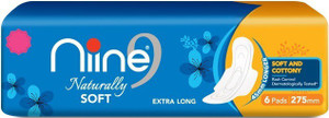 nine Naturally Soft 275 mm XL - 6 Pads Sanitary Pad | Buy Women Hygiene ...