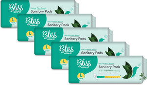 BlissNatural Organic Fluffy Soft L-Size Combo For Women During Light ...