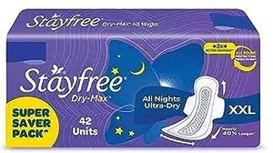 STAYFREE Dry Max XXL | 42 Pads | All Night XXL Dry Cover Sanitary Pads ...