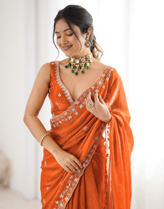 Buy Satrani Embroidered, Embellished Bollywood Jimmy choo, Tissue ...